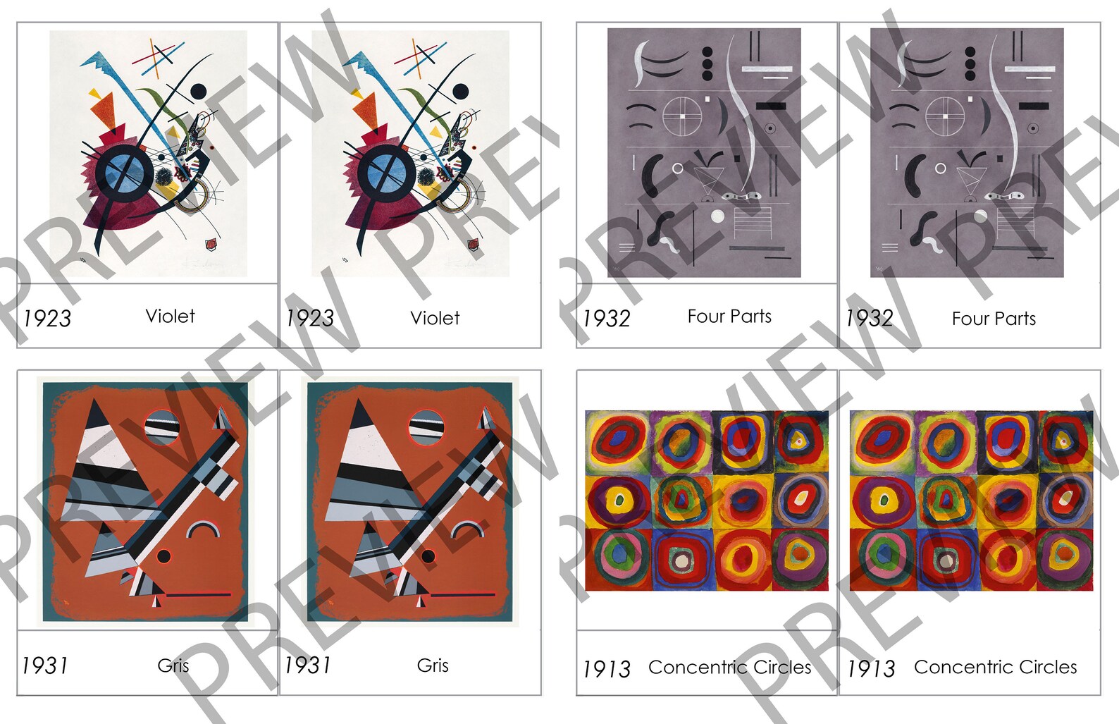 Wassily Kandinsky Art Montessori 3 Part Cards - Language - Art Lesson ...