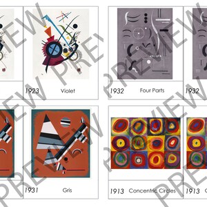 Wassily Kandinsky Art Montessori 3 Part Cards - Language - Art Lesson ...
