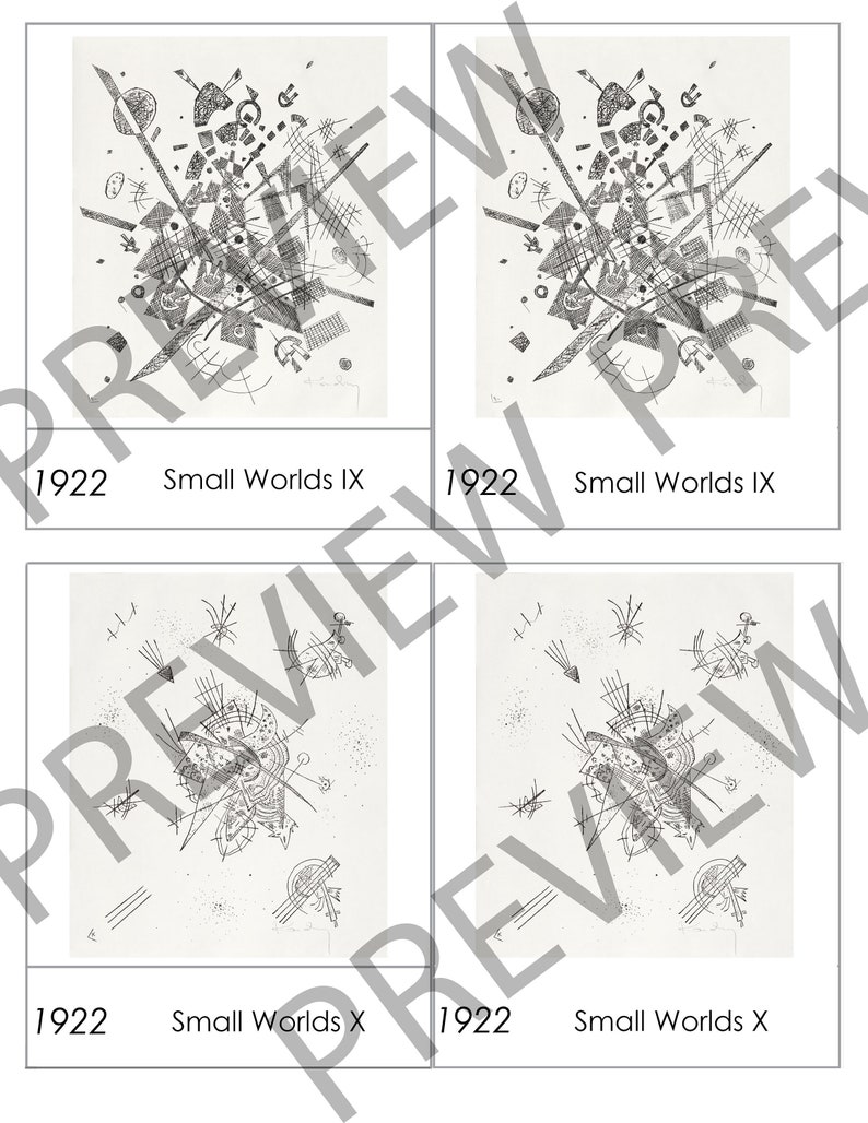 Wassily Kandinsky Art Montessori 3 Part Cards Language Art Lesson Plan ...