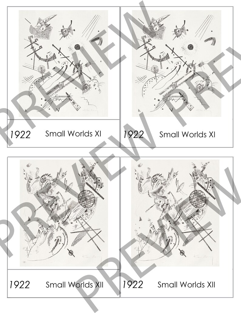Wassily Kandinsky Art Montessori 3 Part Cards Language Art Lesson Plan ...