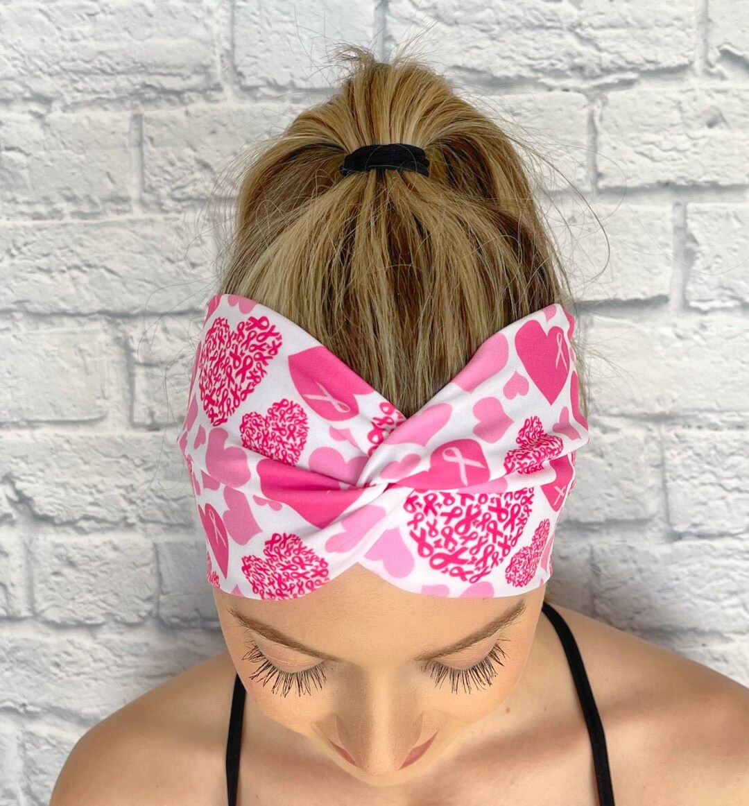 Breast Cancer Awareness Headband, Twist Headband, Pink Headband ...
