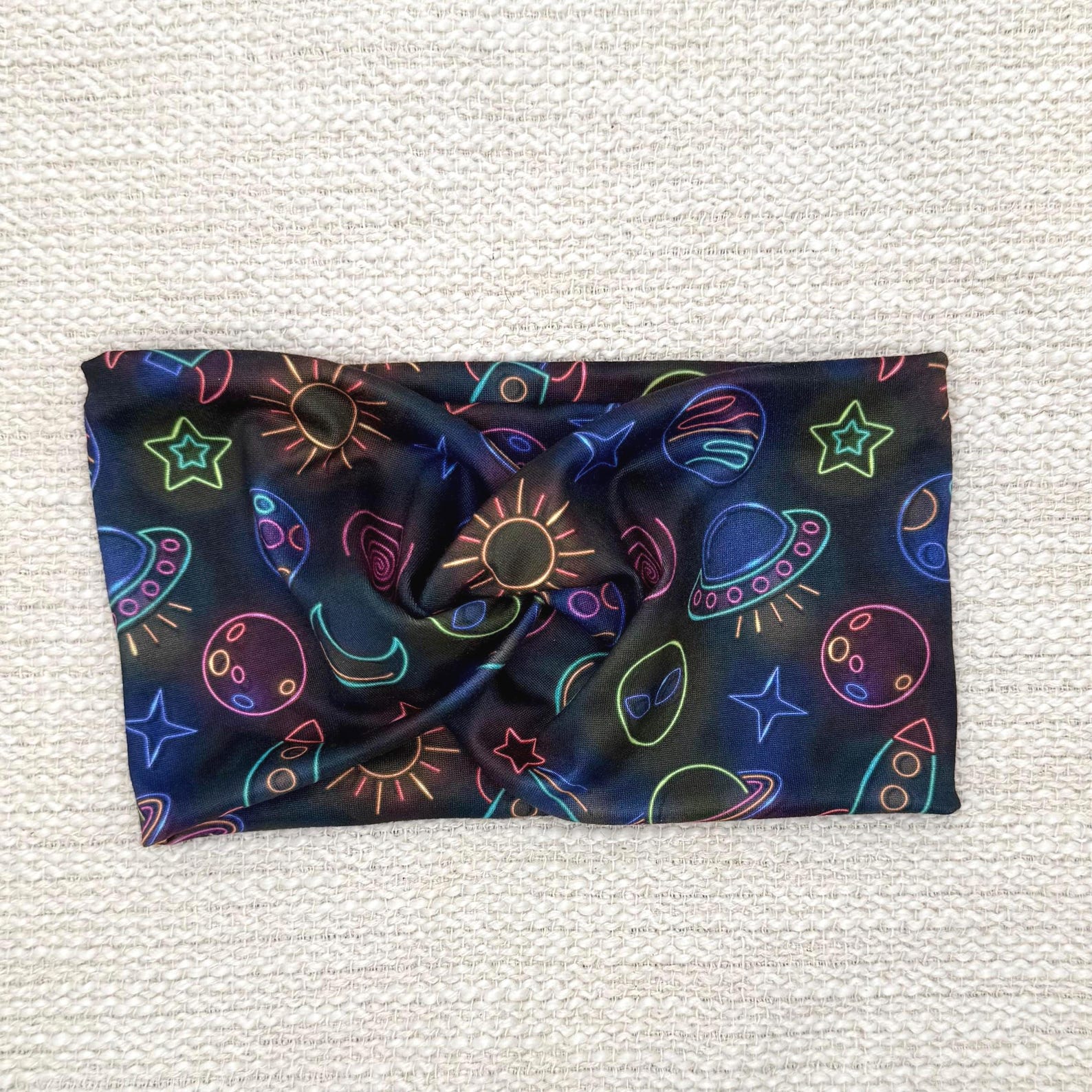 Space Theme Headband, Alien Science Astrology Gift, Wide Soft Stretchy ...