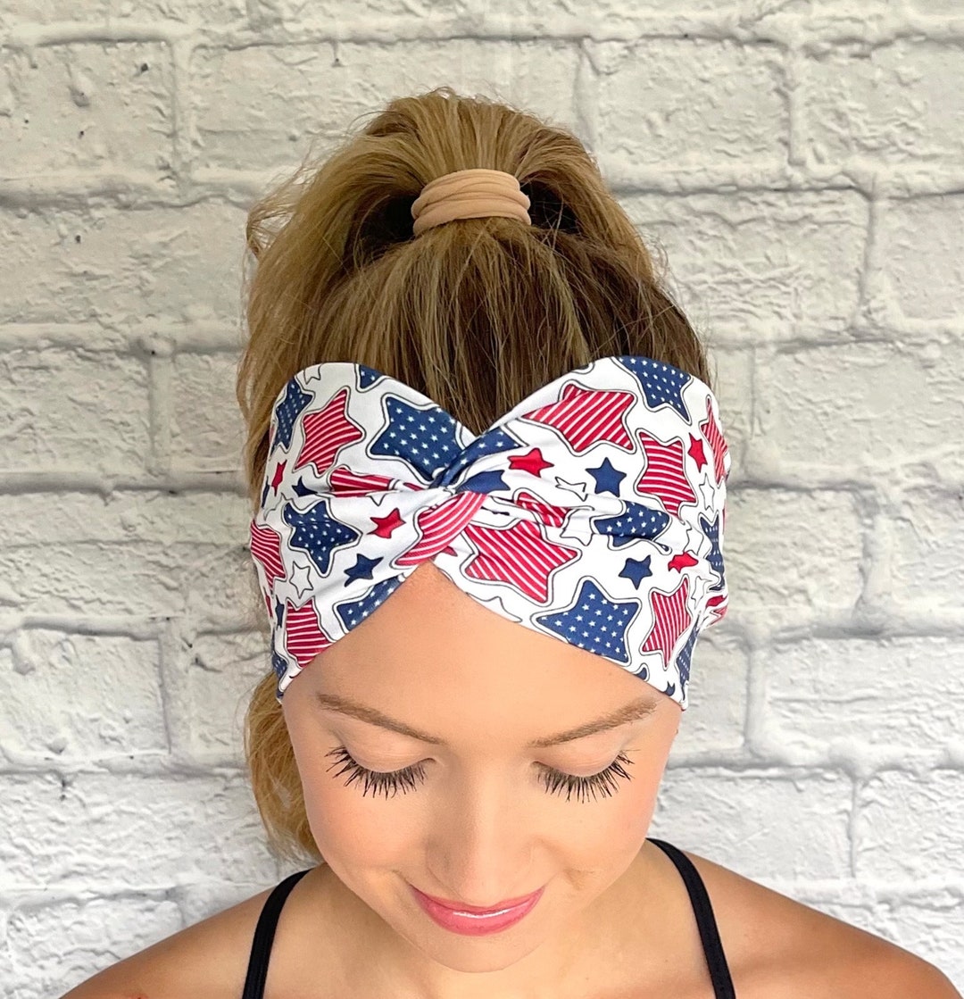 Red White and Blue Headband, Independence Day Headband, Fourth of July ...