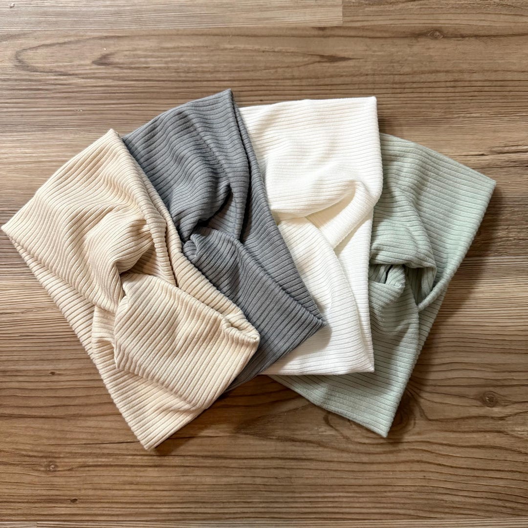 Solid Color Ribbed Headband, Soft Knit Headband, Wide Twist Headband ...