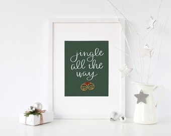 Christmas Jingle Bells Jingle All the Way Print. Christmas Bell Mantle ...