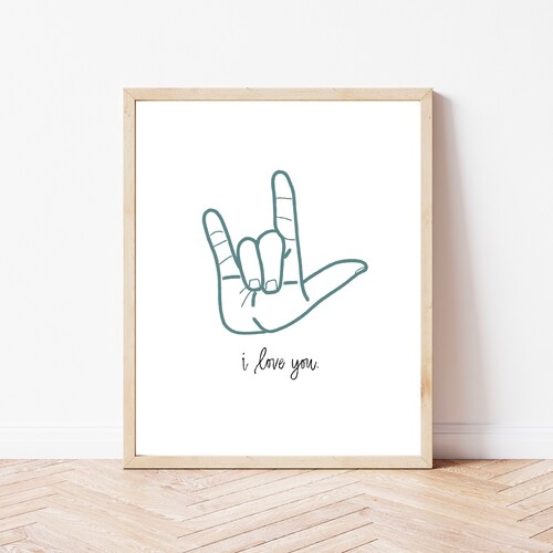 ASL I Love You Hand Sign Language Jpg Png & Svg Dxf Cut | Etsy