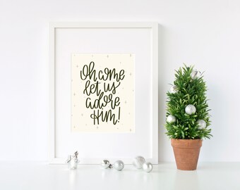 O Come Let Us Adore Him Svg, Christmas Song Printable, Oh Come Let Us ...