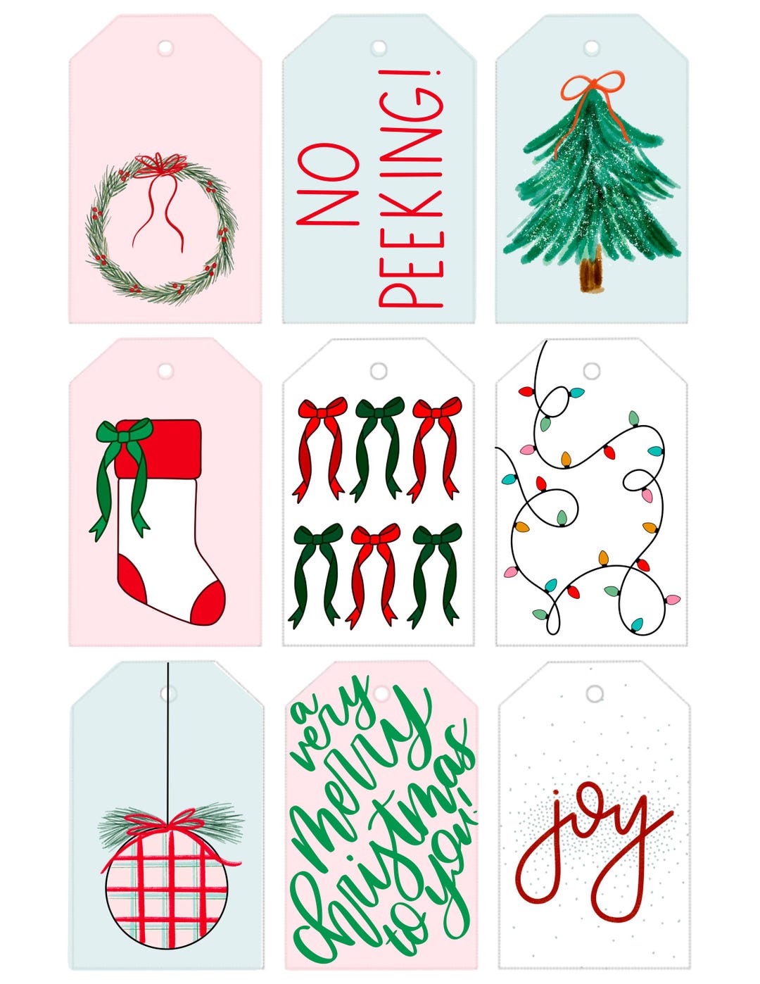 Christmas Gift Tags - Printable - Etsy