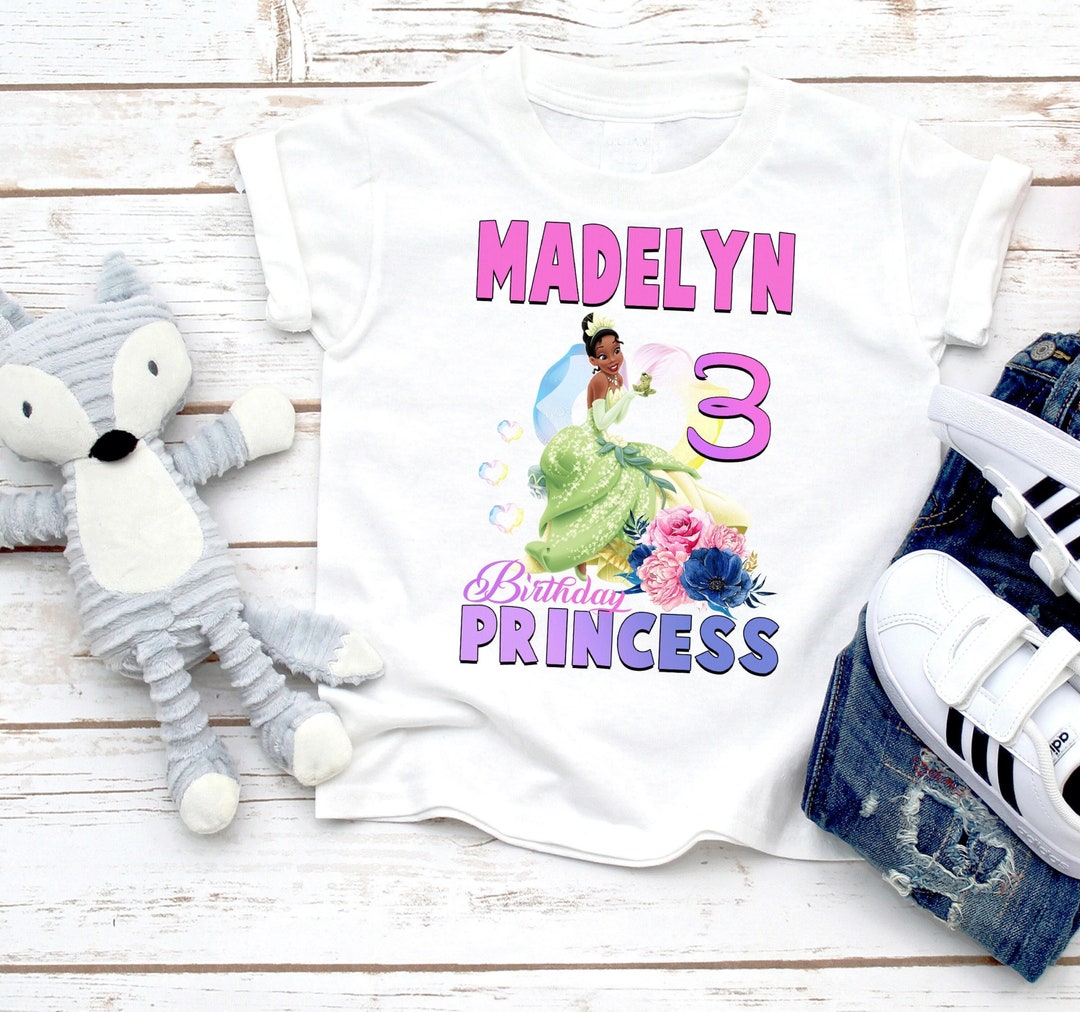 Princess Birthday Shirt, Custom Princess Tiana Shirt, Birthday Shirt for Girl, Custom Birthday ...