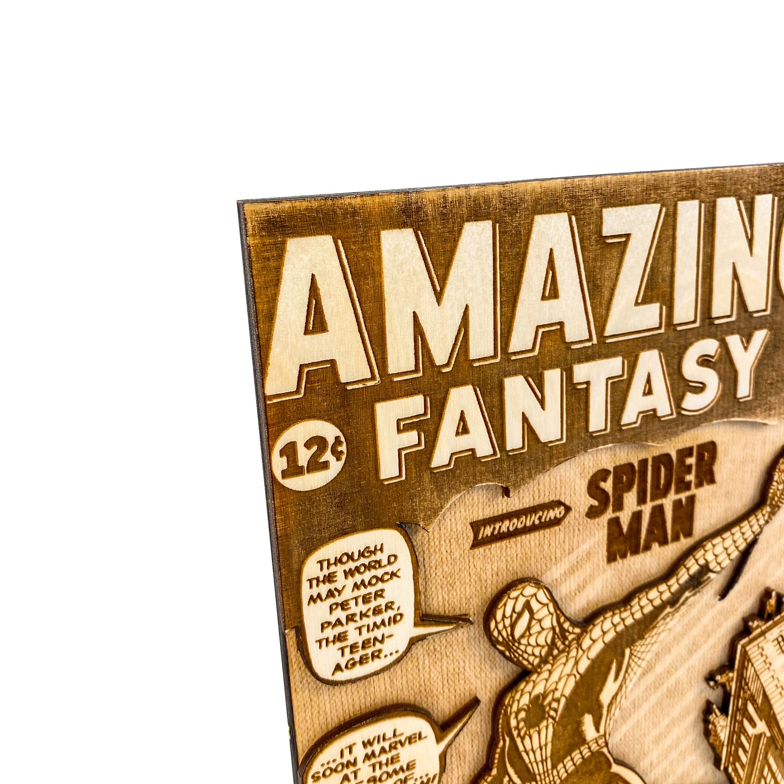 Amazing Fantasy 15 | Spiderman First Appearance | 3d Wooden Comic Book ...