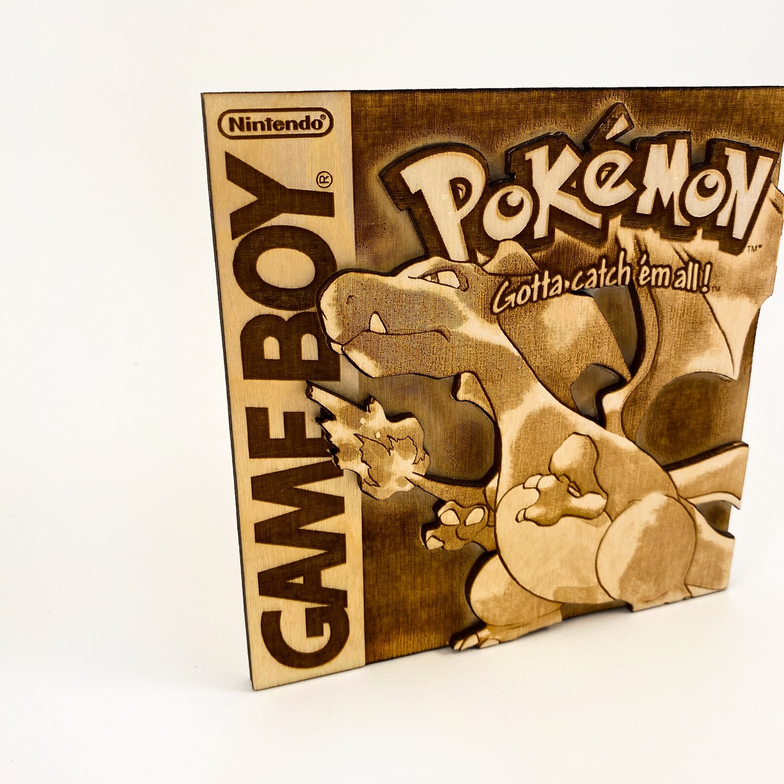 Pokemon Red Gameboy Art Charizard | Wooden 3D Laser Engraved | Pokemon ...