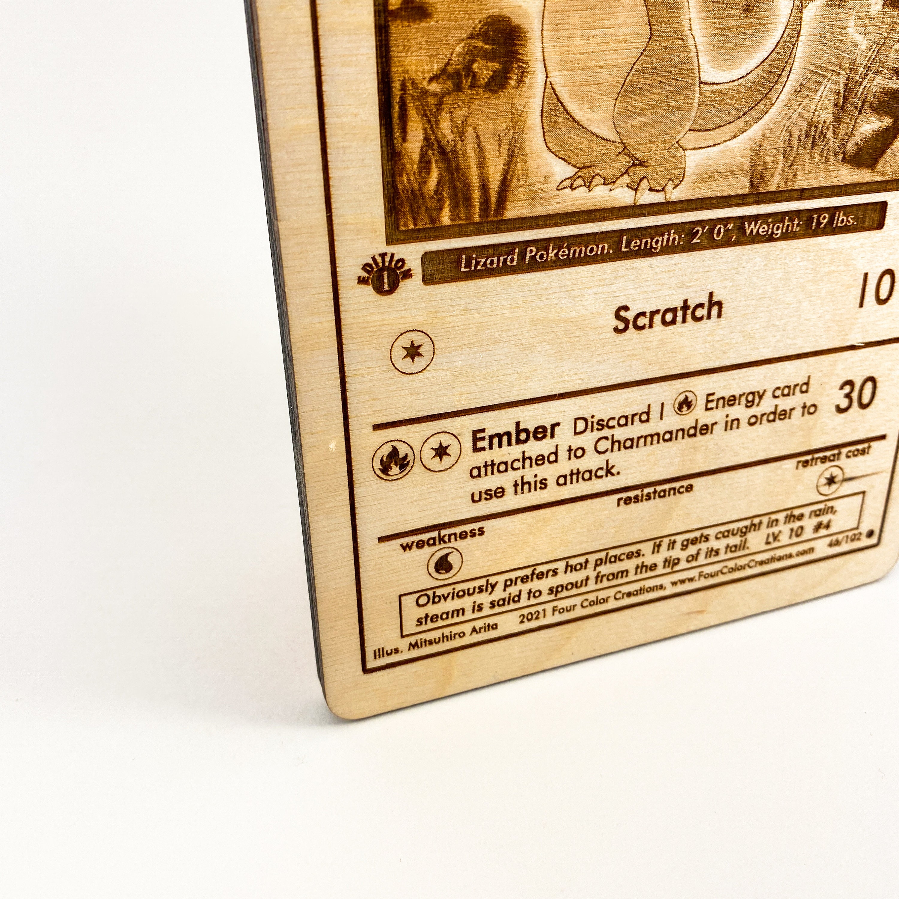 Charmander 3D Wooden Pokemon Card Wooden 3D Laser Engraved | Etsy