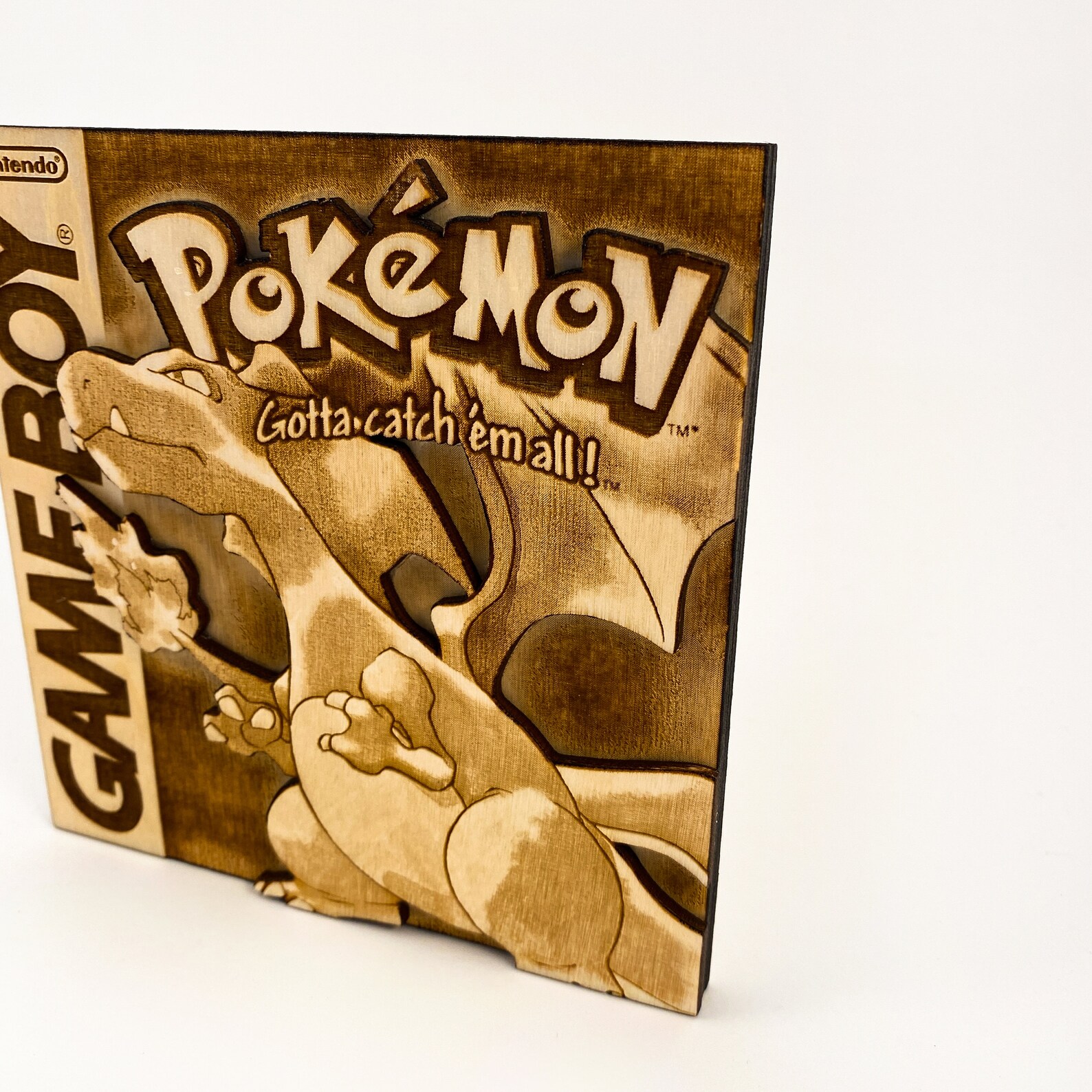 Pokemon Red Gameboy Art Charizard | Wooden 3D Laser Engraved | Pokemon ...