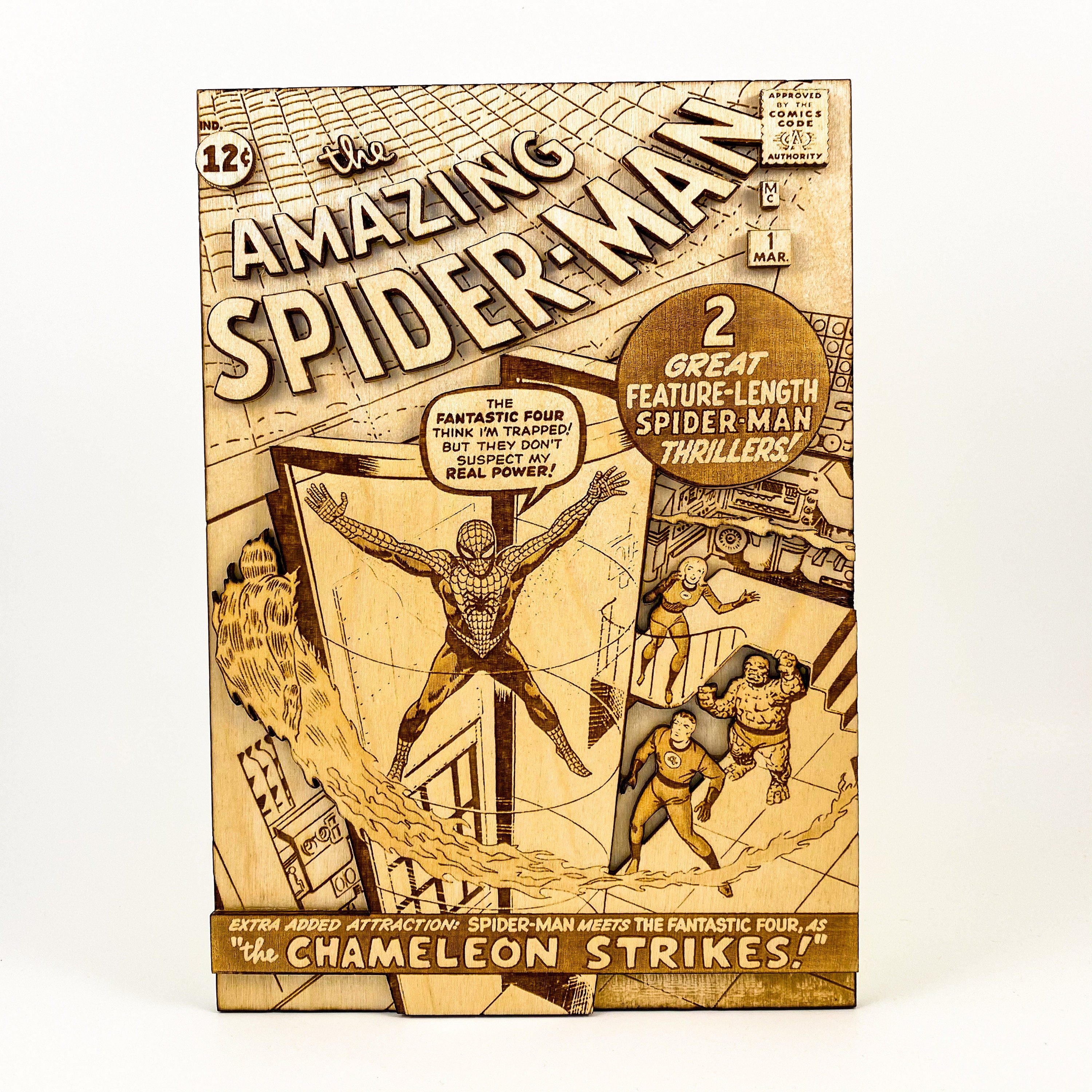 Amazing Spiderman 1 | 3d Wooden Comic Book | Silver Age Comic Book ...