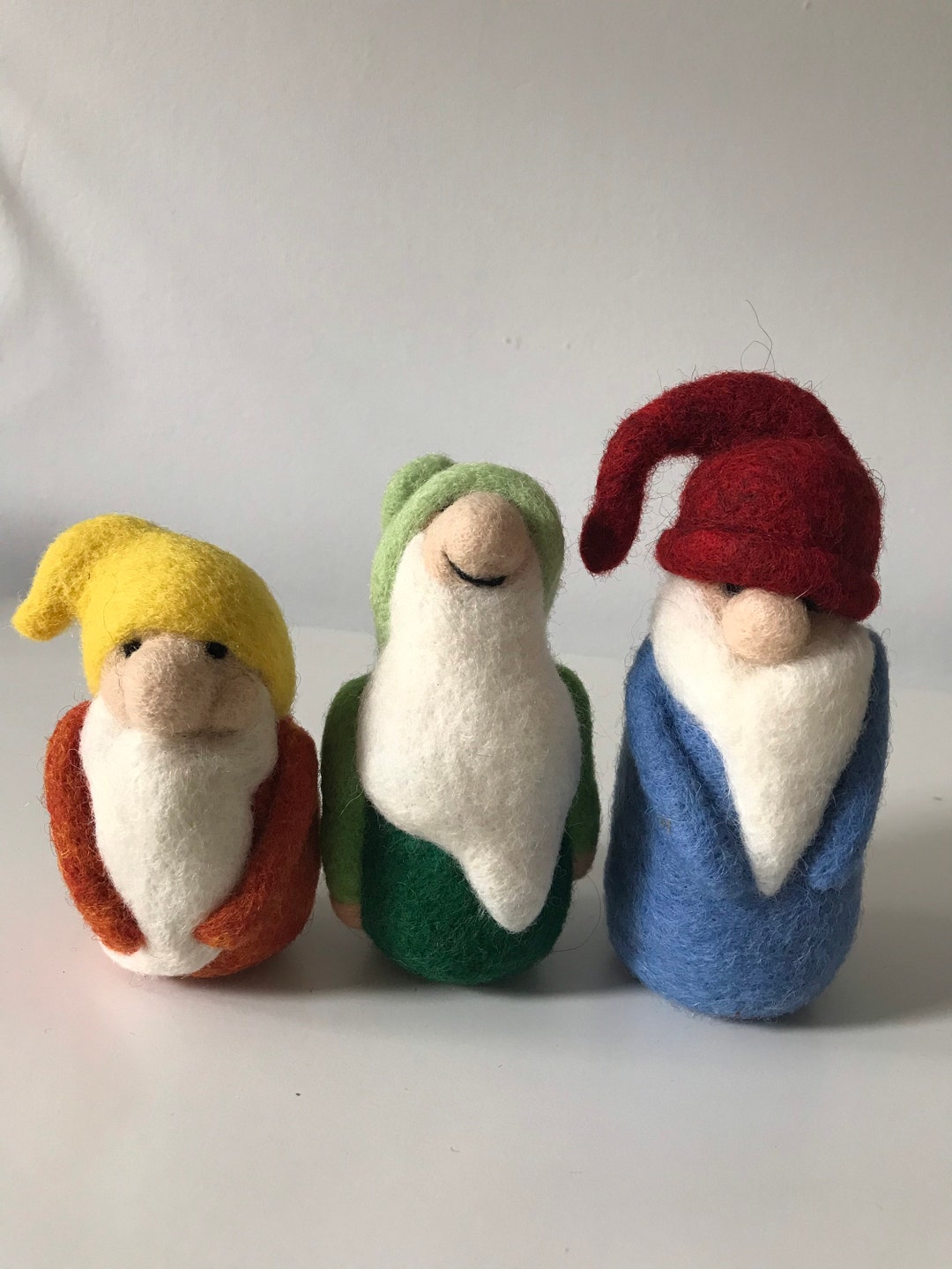 Pocket Hug Gnomes, Needle Felted Set of 3 Little Gnomes, 1 New Fairy ...