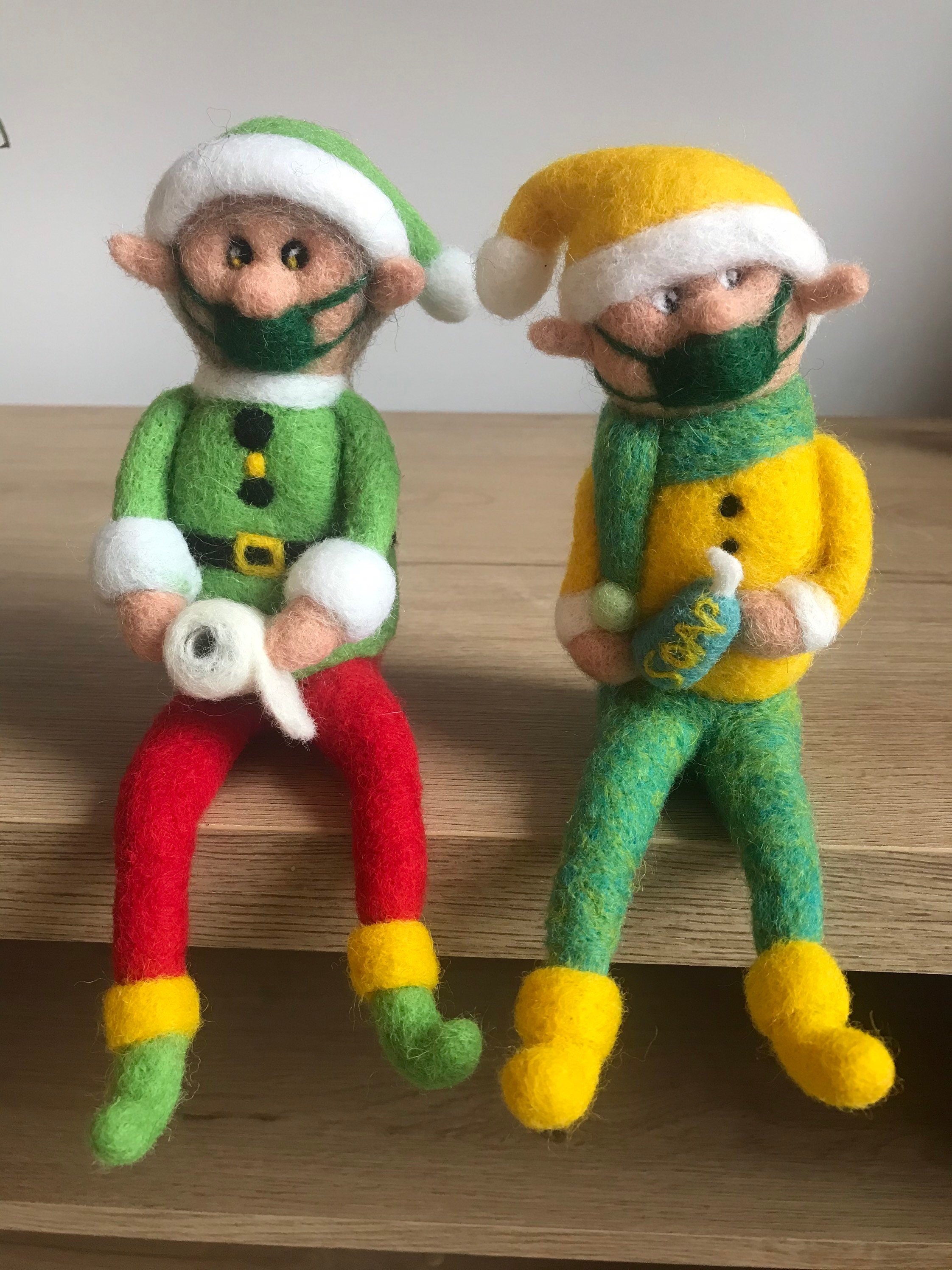 Needle Felted Elves, Christmas Elves, Christmas Pixies, Elf Ornaments ...