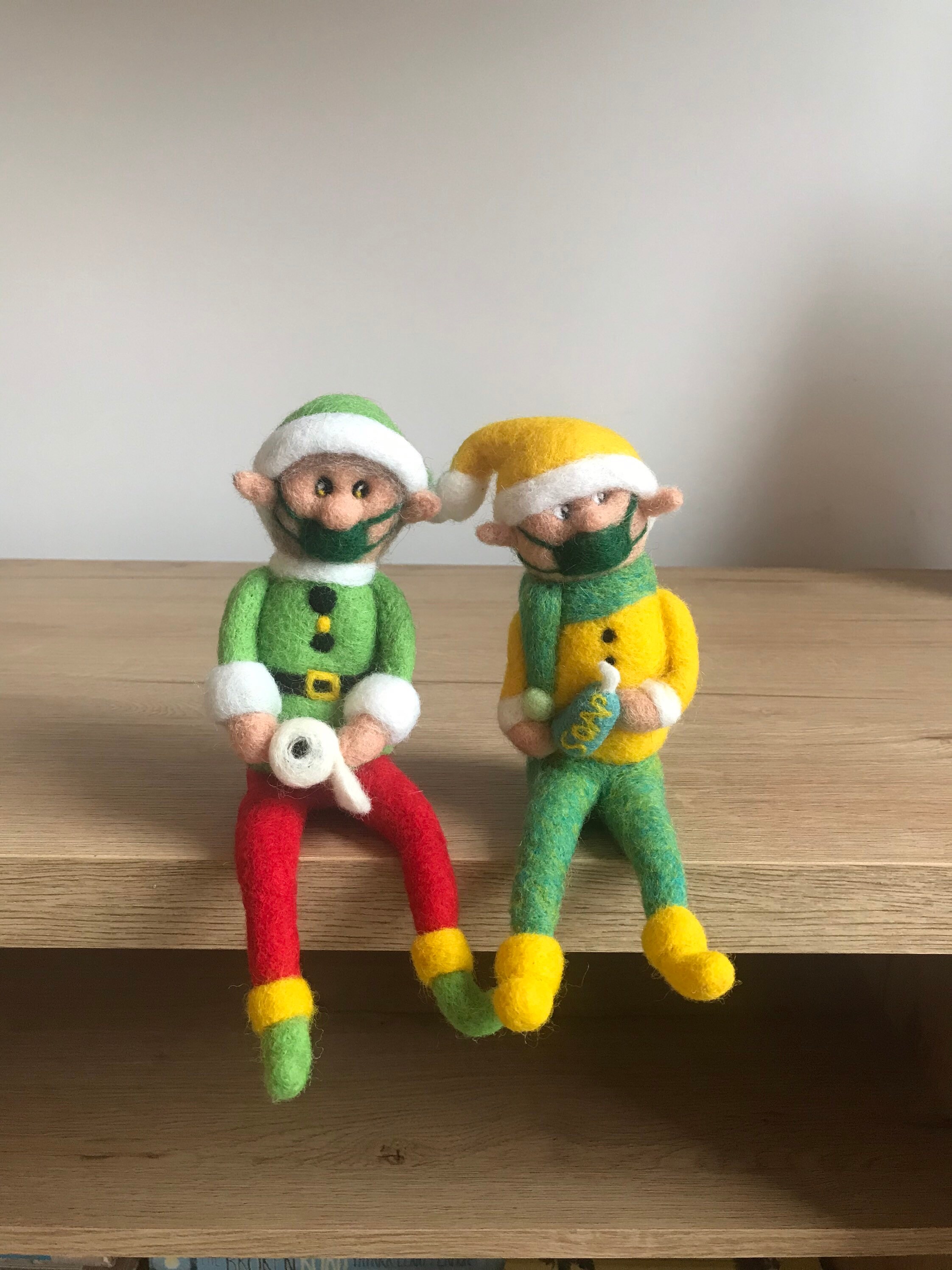 Needle Felted Elves, Christmas Elves, Christmas Pixies, Elf Ornaments ...