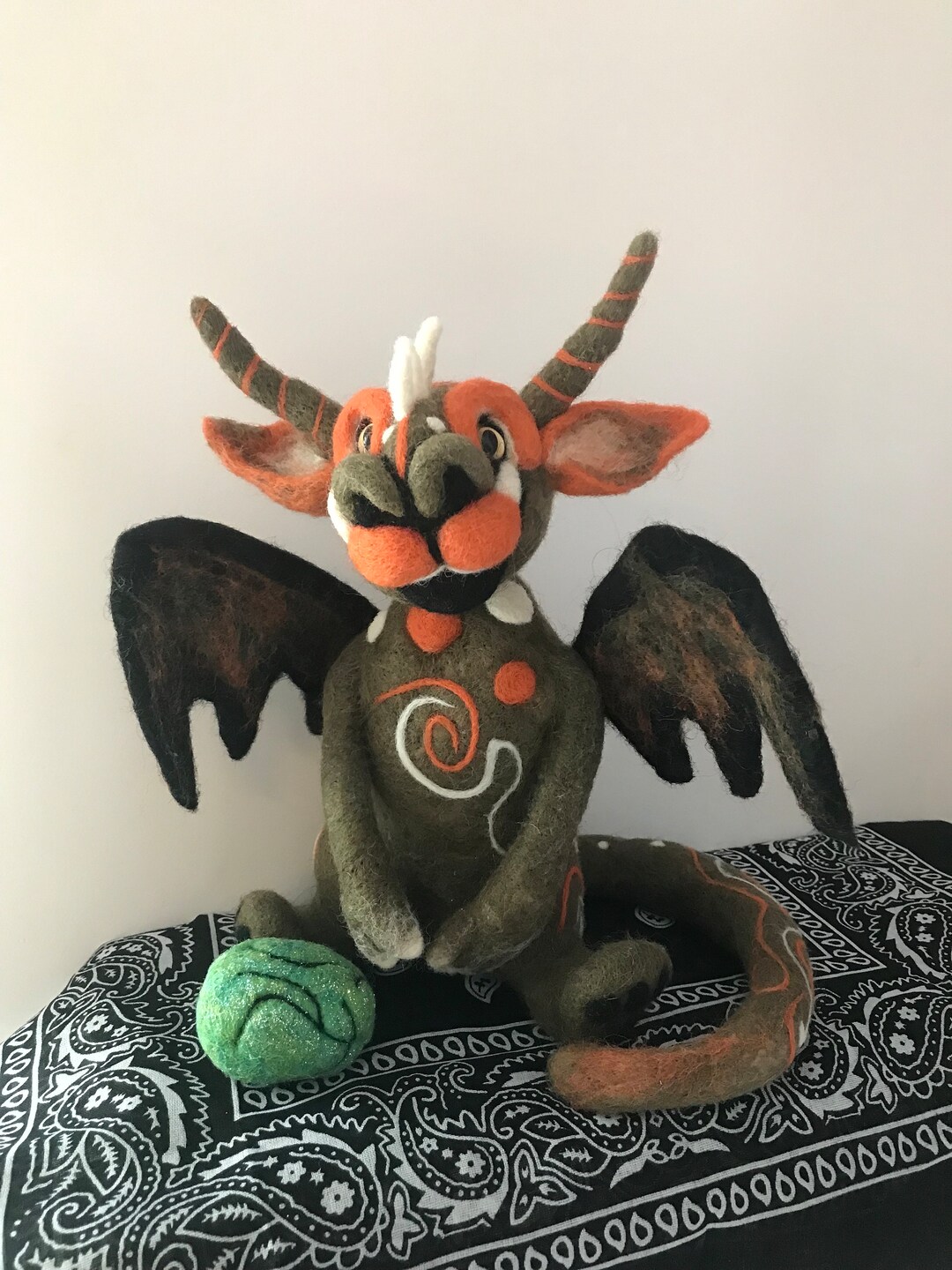 Needle Felted Dragon, Dragon Figurine, Dragons Egg, Mythical Creature ...