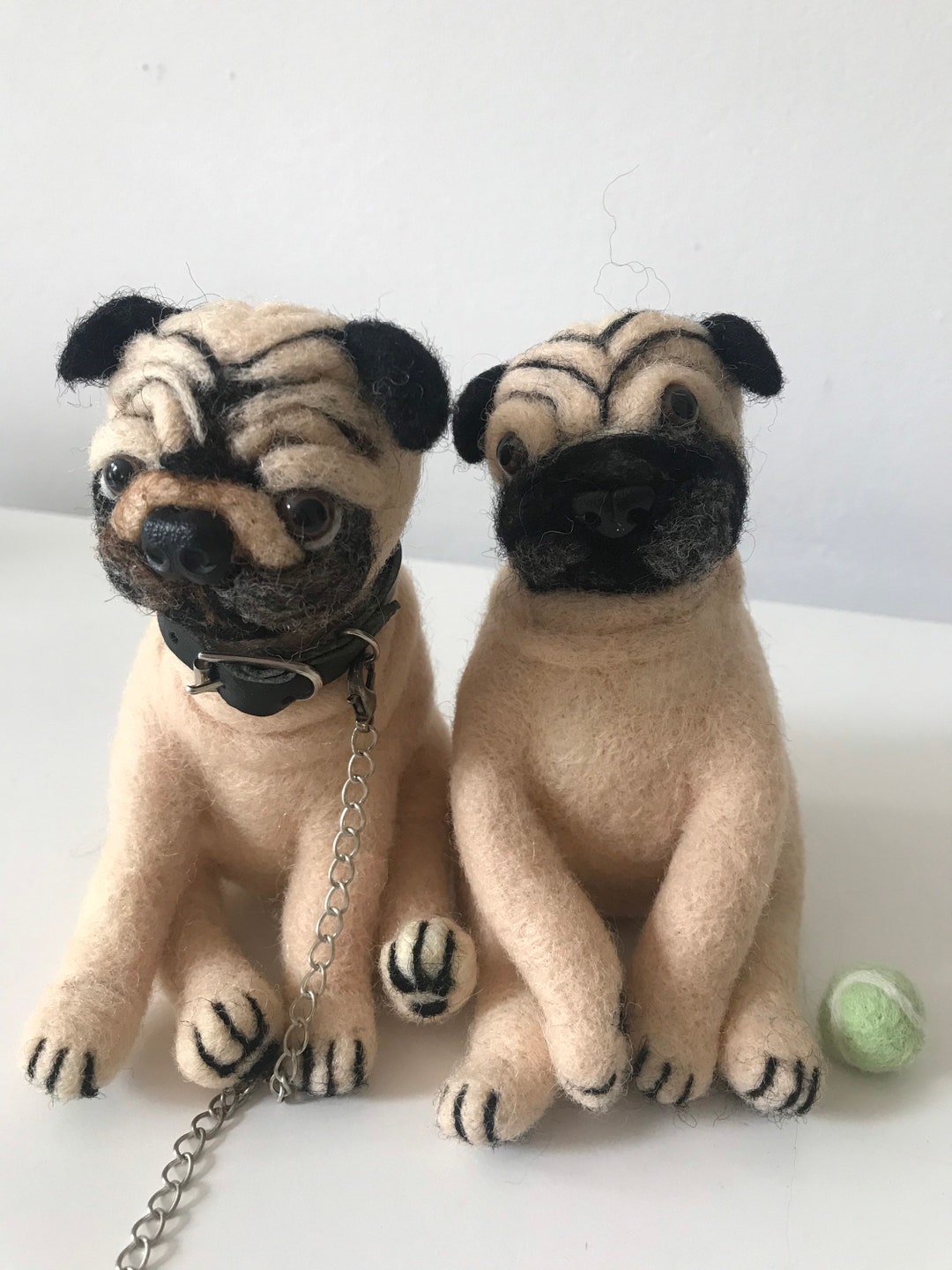 Needle Felted Pugs Felted Dogs Gift for Pug Lovers Dog - Etsy UK