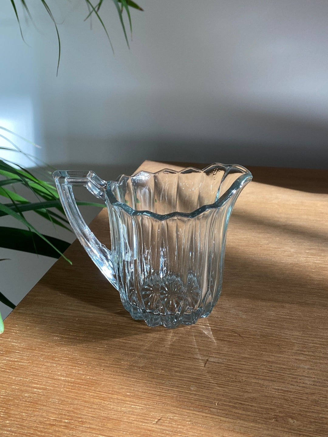 Vintage Clear Glass Creamer Jug Kitchen Retro Unique - Etsy