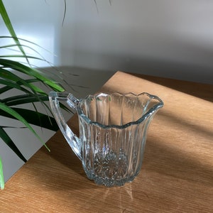 Vintage Clear Glass Creamer Jug Kitchen Retro Unique - Etsy