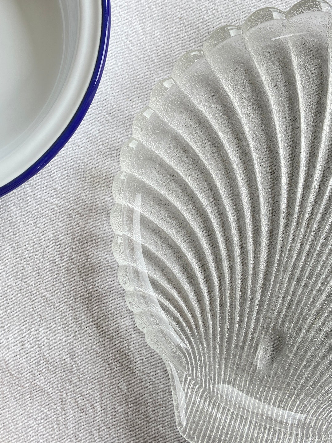 Vintage Glass Shell Dish / Serving Plate - Clear Seaside Beach - Etsy