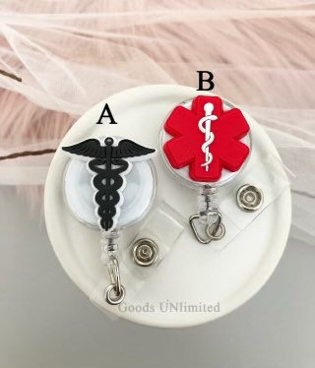 Funny Cute Nurse Badge Reels (caduceus & Red Star of Life) - Etsy