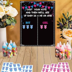 Gender Reveal Voting Board Game Boy or Girl Gender Predicting Blue ...