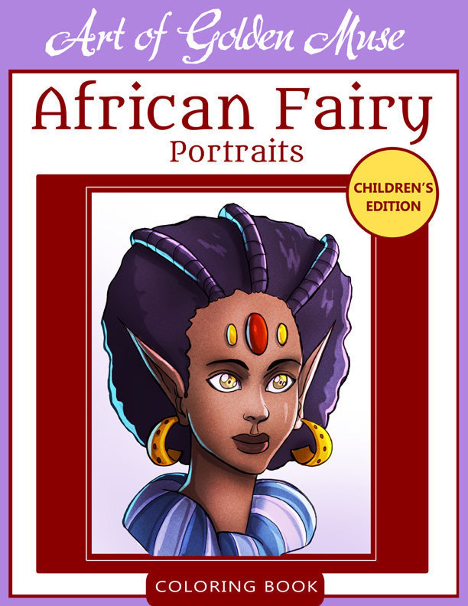 African Fairy Portrait Children's Coloring Book 24 Designs, PDF ...
