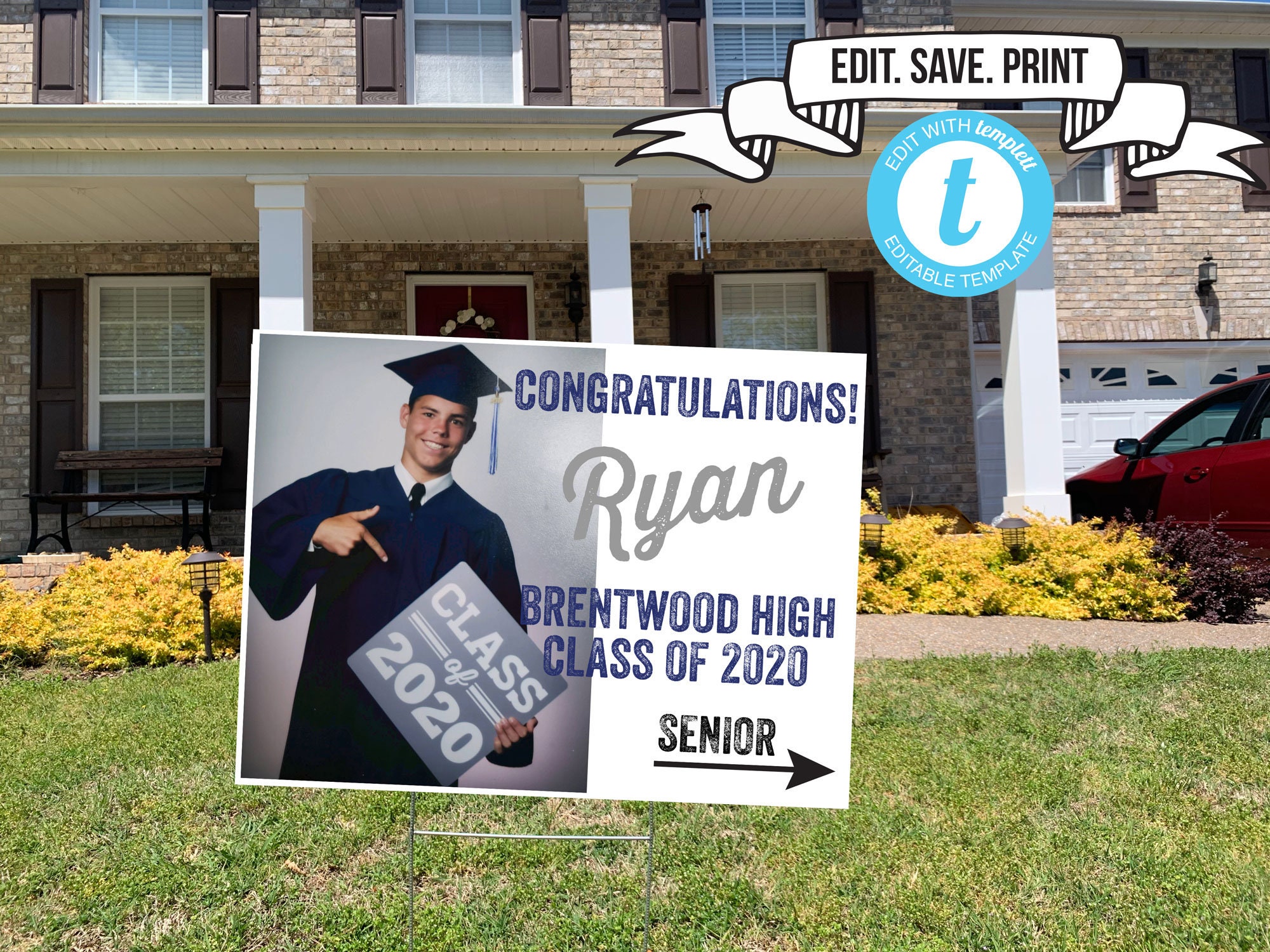 High School Senior Graduation Yard Sign Instant Download - Etsy