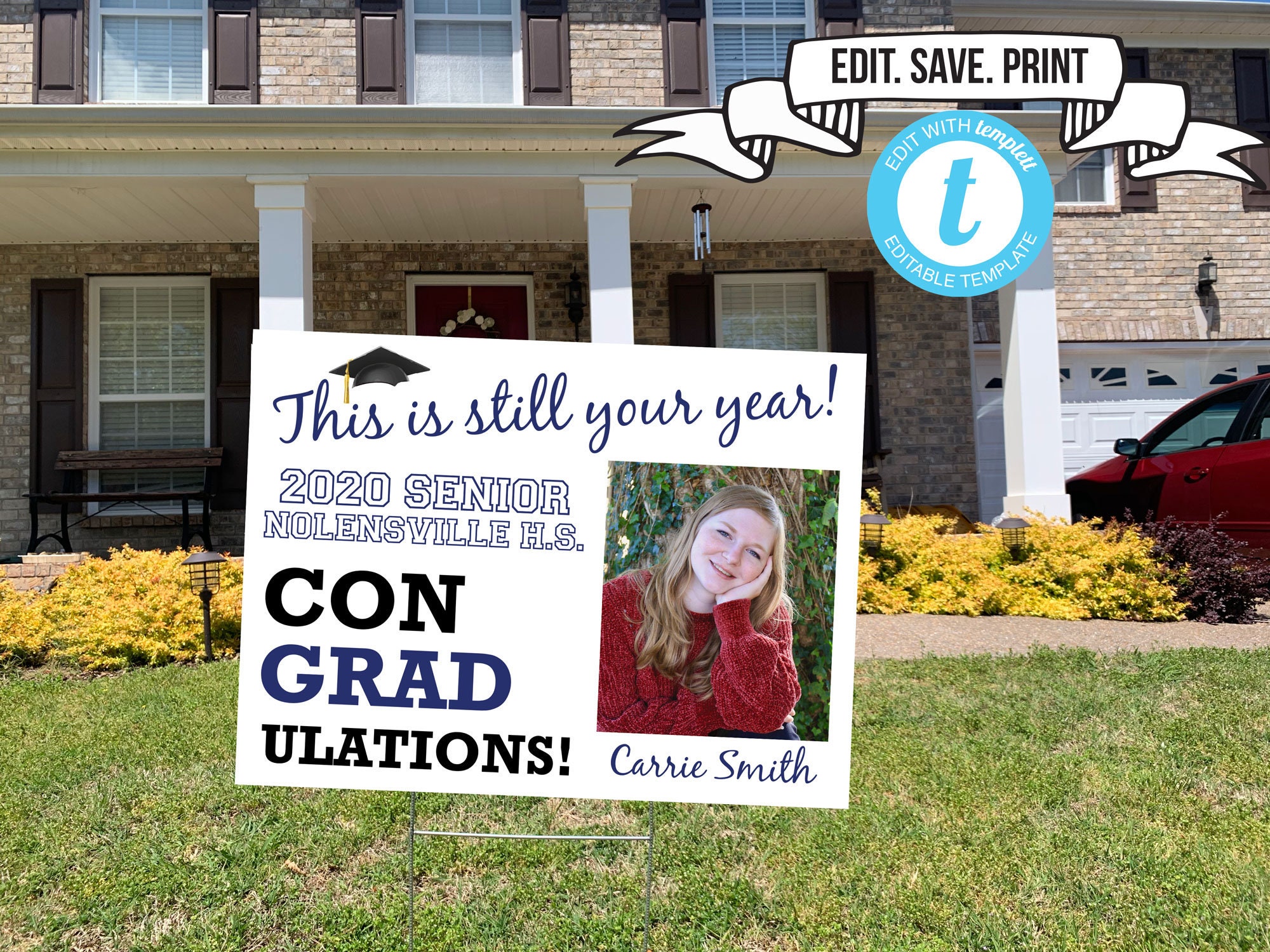 High School Senior Graduation Yard Sign Instant Download - Etsy