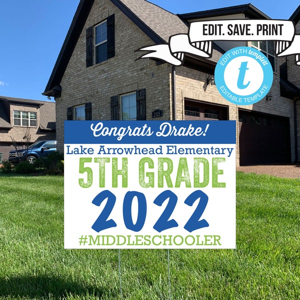 5th Grade Graduation Yard Sign - Etsy