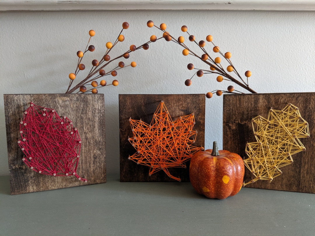 Fall Leaf String Art Set Seasonal - Etsy