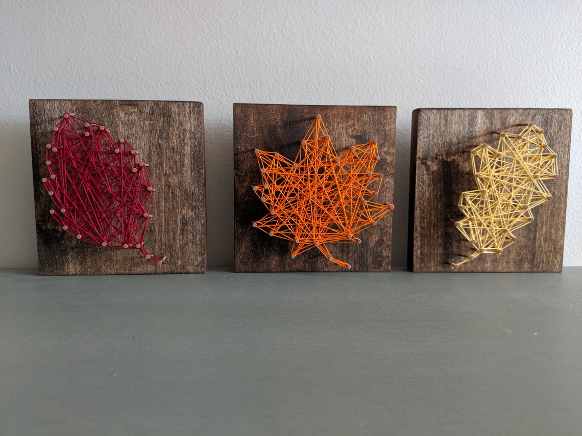 Fall Leaf String Art Set Seasonal - Etsy