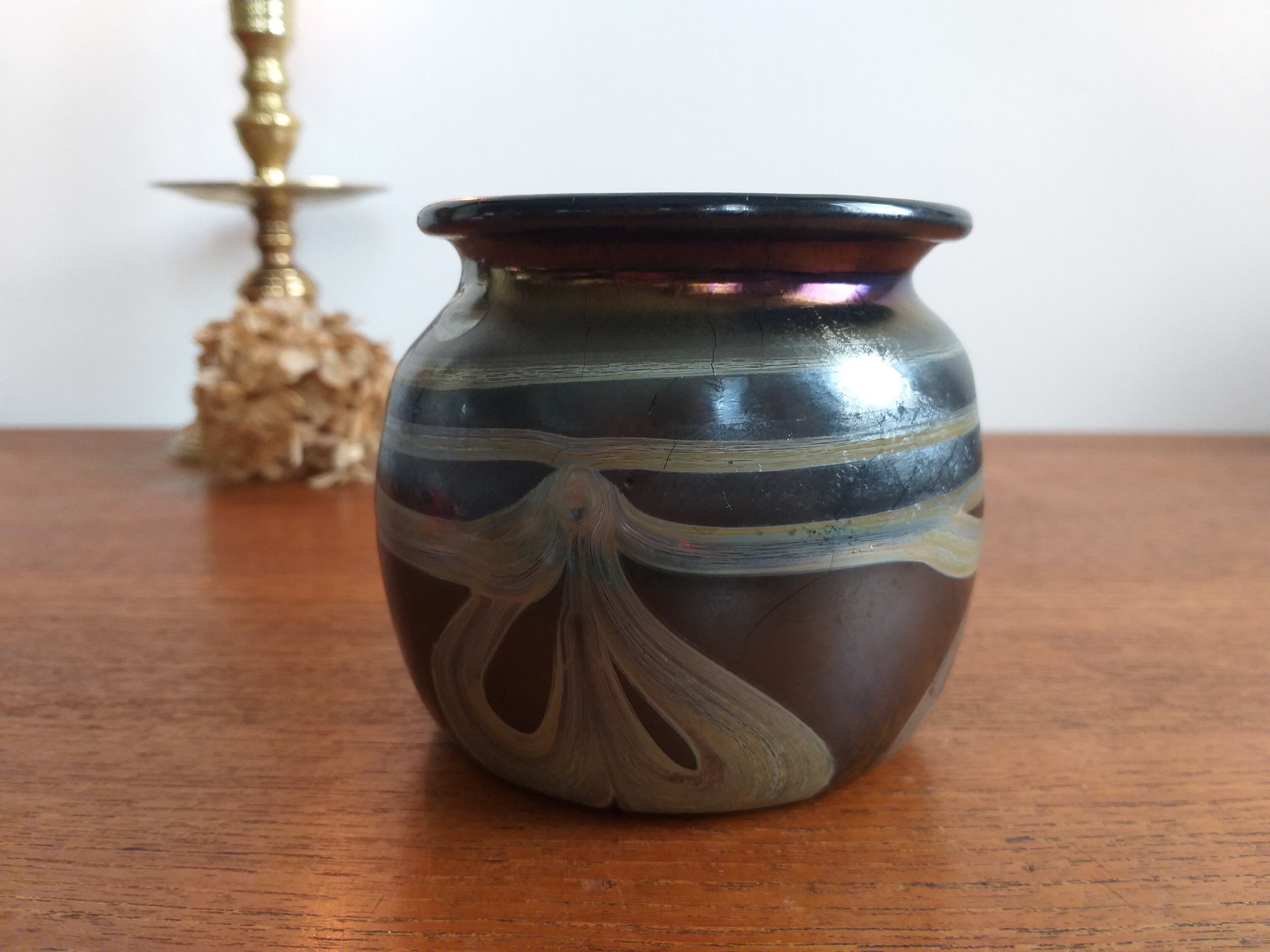 Erwin Eisch | Black and Silver Art Vase | 1985 | Iridiscent Lusterware ...