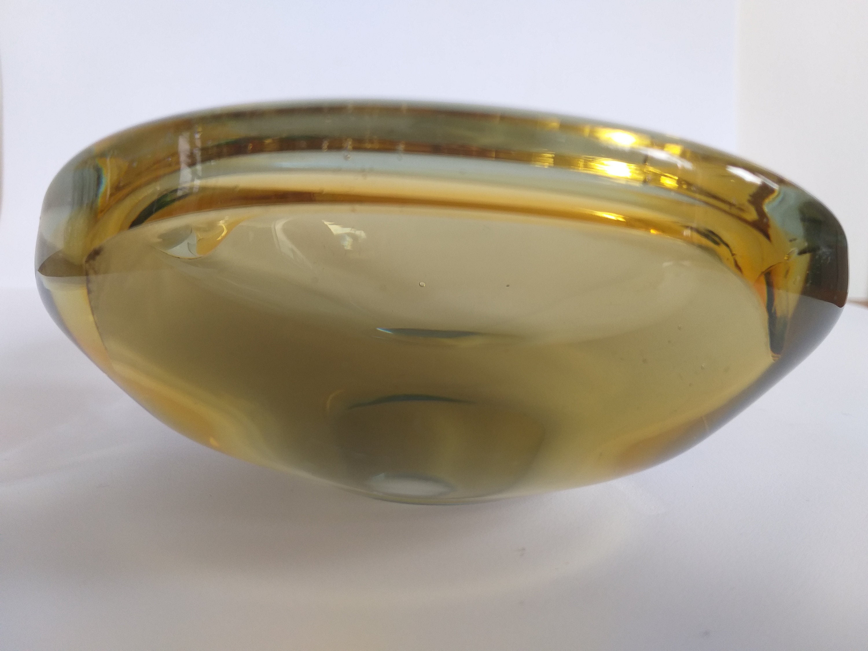 Two Colored 70s Ashtray, Vintage Bohemian Glass Bowl Ashtray Attr. to ...