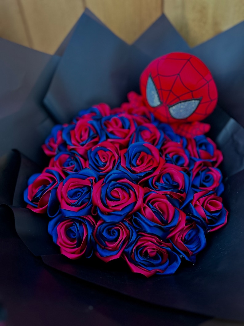 Spider-man Bouquet, Eternal Roses Bouquet , Birthday Gift, Roses ...