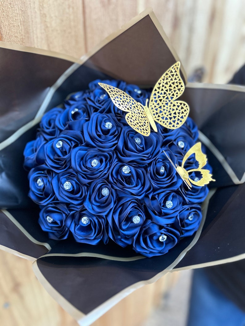 Blue Roses, Eternal Roses Bouquet , Birthday Gift, Roses, Bouquets ...