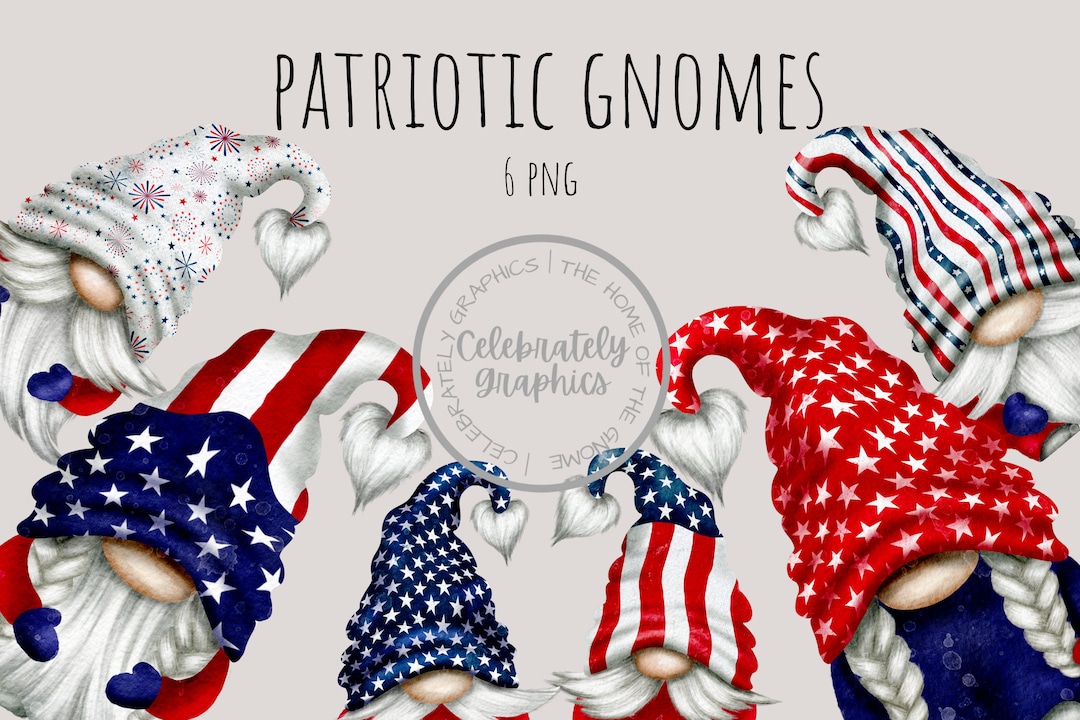 Patriotic Gnome Clipart Patriotic Gnome Independence Day 4th July Gnome ...