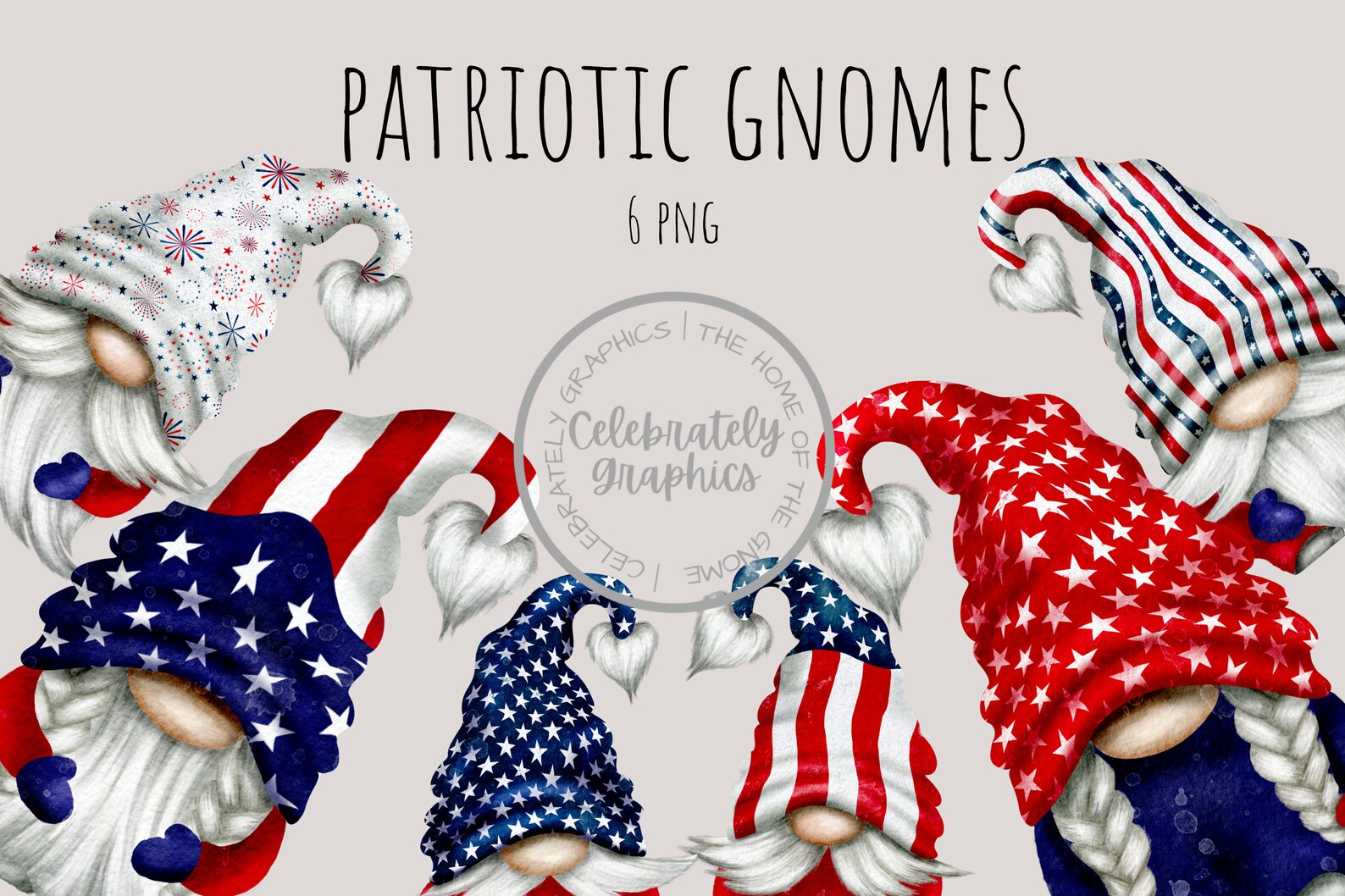 Patriotic Gnome Clipart Patriotic Gnome Independence Day 4th - Etsy