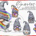 Rainbow Gnome Clipart PNG Set of 6 Gnomes Hand Drawn Watercolor Rainbow ...