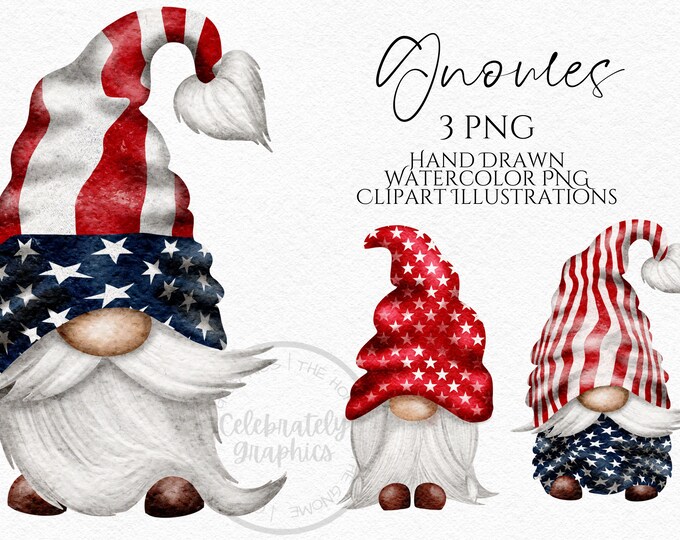 Patriotic Gnome Clipart Patriotic Gnome Independence Day 4th July Gnome ...