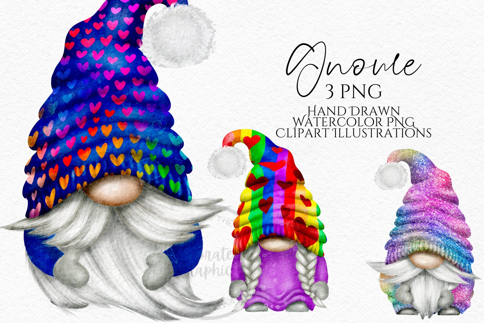 Rainbow Gnome Clipart PNG Bundle Rainbow Gonk Hand Drawn - Etsy UK