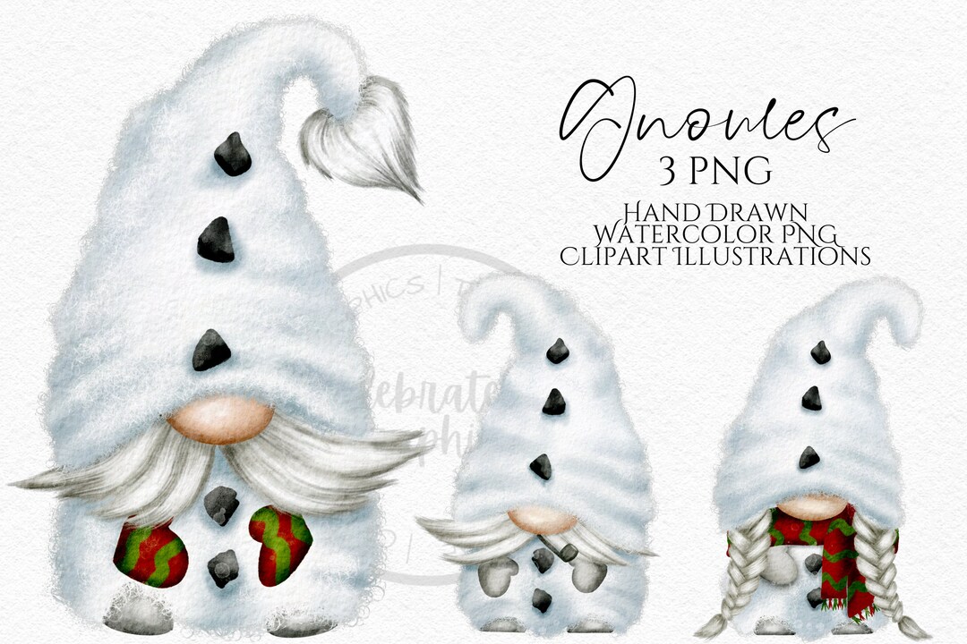 Snowman Gnomes Christmas Hand Drawn Watercolor Christmas Gnome Clipart ...