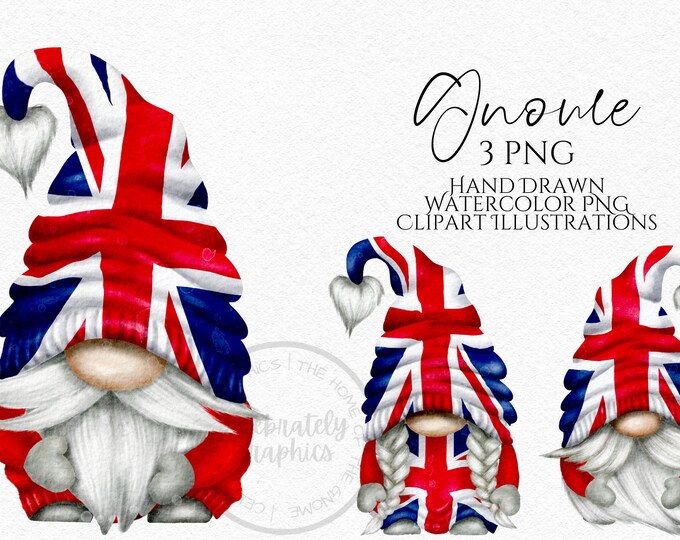 Canadian Flag Gnomes, Hand Drawn Watercolour Canada Gnome Clipart ...
