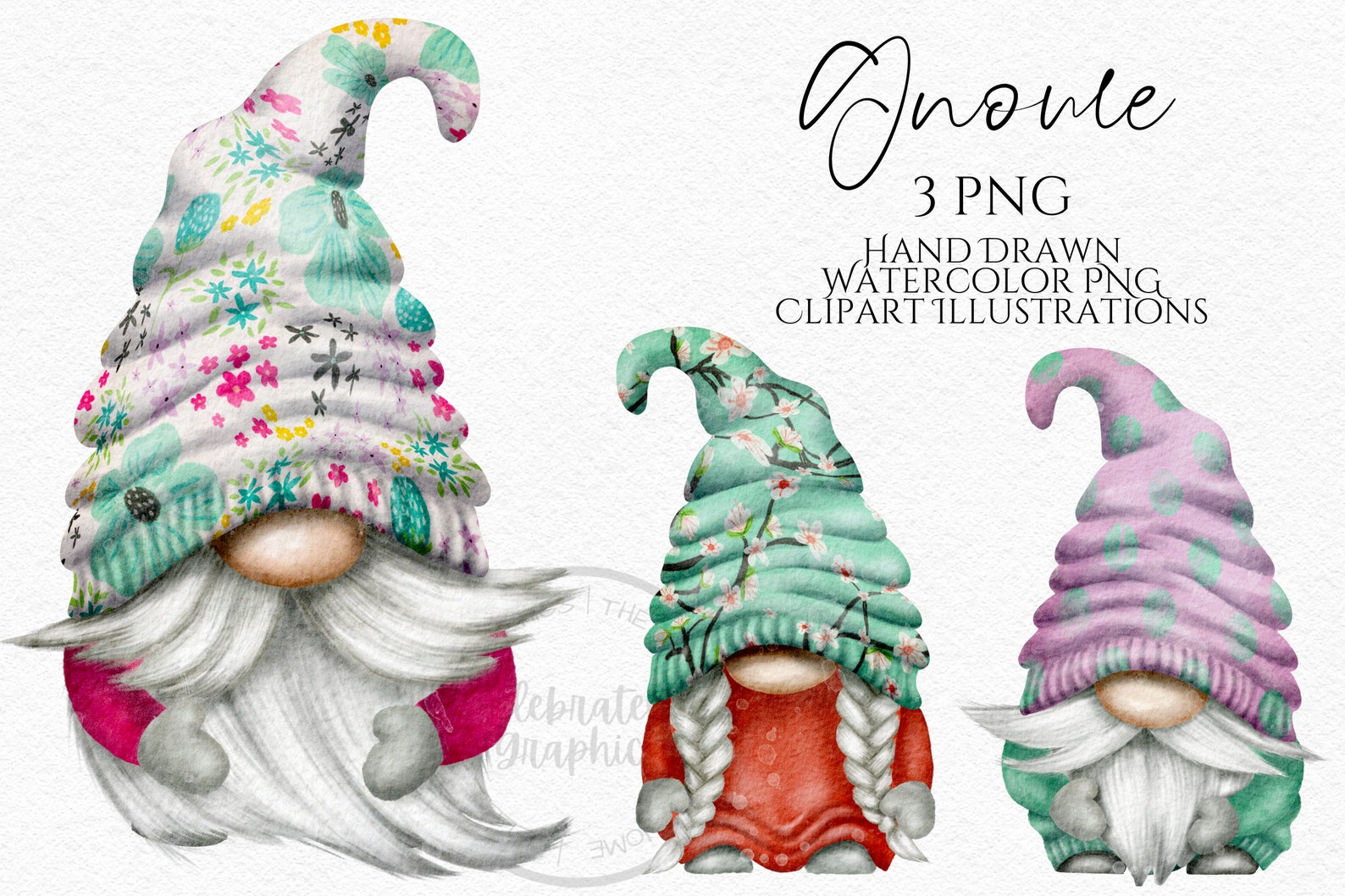 Spring Gnomes Clipart PNG Spring Gonks Hand Drawn Watercolor - Etsy