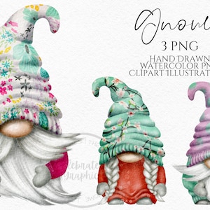 Spring Gnomes Clipart PNG Spring Gonks Hand Drawn Watercolor Instant ...