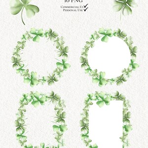 St Patrick's Day Clipart Watercolor Shamrock Graphics 4 Leaf Clover ...