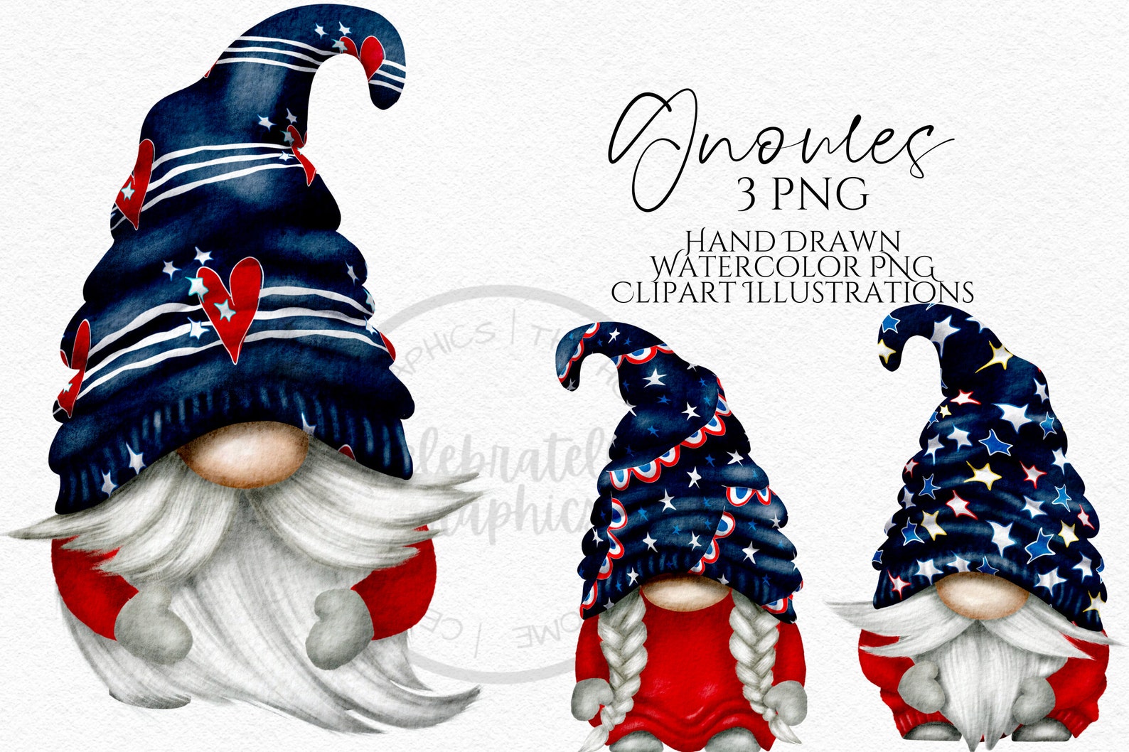 Patriotic Gnome Clipart Patriotic Gnome Independence Day 4th - Etsy