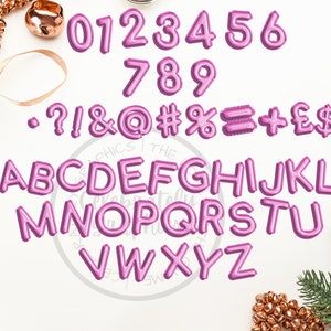 Pink Foil Balloon Clipart, Letters and Numbers Balloon Clipart Instant ...